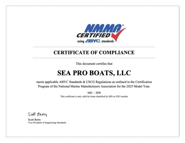 NMMA Certification - Sea Pro Boats